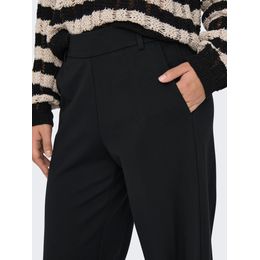 Only Damen Anzughose "ONLPOPTRASH LIFE MW STRAIGHT PANT PNT", schwarz, Gr. XL, unifarben, Milano Rib, Obermaterial: 63% Viskose, 32% Nylon, 5%