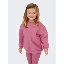 KIDS Only M&auml;dchen Sweatshirt "KMGGEORGIA LIFE LS PRINT UB SWT NOOS", rosa, Gr. 128, unifarben, Sweatware, Obermaterial: 60% Baumwolle, 40% Polyester,