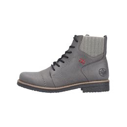 Rieker Damen Schn&uuml;rstiefelette "Rieker Stiefelette Lederimitat", Gr. 36, grau, Lederimitat, Schuhe