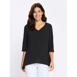 Classic Basics Damen Schlupfbluse, schwarz, Gr. 50, unifarben, 100% Polyester, Blusen