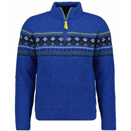 Ragman Herren Rundhalspullover, blau, Gr. XXL, Strick, 80% Wolle 20% Nylon, Pullover