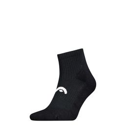 Head Damen Kurzsocken "Head TENNIS QUARTER 1P", Gr. 35schwarz, Obermaterial: 57% Baumwolle, 23% Polyamid, 17% Polyester, 3% Elasthan, Socken