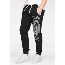 Lonsdale Herren Jogginghose "MARLDON", schwarz, Gr. M, unifarben, angeraute Sweatware, Obermaterial: 60% Baumwolle, 40% Polyester, Hosen