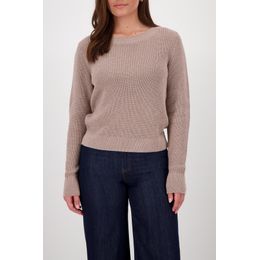 monari Damen Strickpullover "Pullover Basic Lurex"truffle, Gr. 46, unifarben, Strick, Obermaterial: 93% Baumwolle, 7% metallisierte Fasern, Pullover,