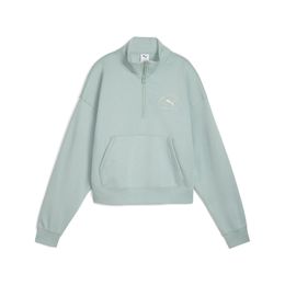 Sweatshirt Puma "Puma Class Kurzes Sweatshirt Damen", Damen, Gr. XL, light moss gr&uuml;n, Obermaterial: 66% Baumwolle, 34% Polyester; Rippe: 97% Baumwolle, 3% Elasthan, comfort fit, Sweatshirts Sweatshirt