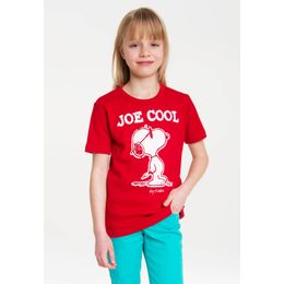 logoshirt M&auml;dchen T-Shirt "Snoopy - Peanuts - Joe Cool", rot, Gr. 140, bedruckt, 100% Baumwolle, Shirts, mit Retro-Print