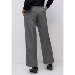 Damen Culotteschwarz, Gr. 42, STREET ONE STUDIO, unifarben, Stoff, 65% Polyester, 30% Viskose, 5% Elasthan, Hosen, Middle Waist