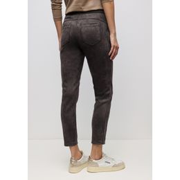 Street One Damen Stoffhose, grau, Gr. 46, unifarben, Stoff, 90% Polyester, 10% Elasthan, Hosen, aus Velour