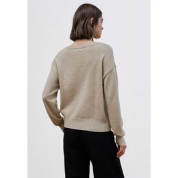 Damen Rundhalspullover, beige, Gr. 36, STREET ONE STUDIO, unifarben, Stoff, 50% Viskose, 28% Polyester, 22% Nylon, Pullover, mit Rundhalsausschnitt