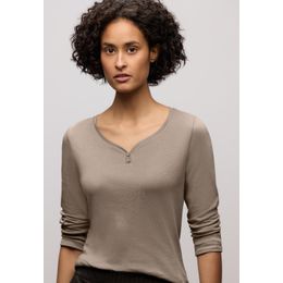Street One Damen 3/4-Arm-Shirtlight terra mocha, Gr. 36, unifarben, Web, 50% Baumwolle, 50% Modal, Shirts, im soften Baumwoll-Mix