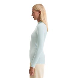 Marc O'Polo MARC O'POLO Damen Langarmshirt "aus TENCEL Modal-Baumwolle-Mix"silbery blau, Gr. XXL, unifarben, Obermaterial: 46% Modal, 46% Baumwolle, 8%