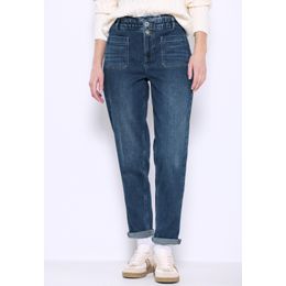 Damen Loose-fit-Jeansmedium blau washed, Gr. 36, STREET ONE STUDIO, unifarben, Jeans, 94% Baumwolle, 4% Polyester, 2% Elasthan, Jeans, High Waist