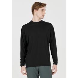 Virtus Herren Langarmshirt "Roger", schwarz, Gr. M, unifarben, 84% Polyester, 16% Elasthan, Shirts, mit antibakterieller Silver Funktion