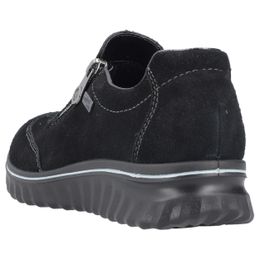 Rieker Damen Slip-On Sneaker, Gr. 40, schwarz, Veloursleder, Schuhe, Freizeitschuh, Halbschuh, Outdoorschuh mit RiekerTEX-Membran