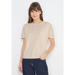Cecil Damen T-Shirtpearl beige, Gr. XXL, bedruckt, Web, 50% Modal, 50% Baumwolle, Shirts, mit U-Boot-Ausschnitt