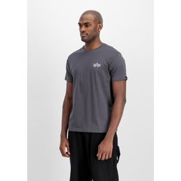 T-Shirt Alpha Industries "Signature Backprint T-Shirt", Herren, Gr. M, vintage grau, Obermaterial: 100% Baumwolle, Shirts T-Shirt