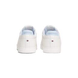 Tommy Hilfiger Damen Plateausneaker "SPORTY SNEAKER", Gr. 42, blau, Nappaleder, Schuhe, Freizeitschuh, Halbschuh, Schn&uuml;rschuh mit Logoflaggen-Emblem