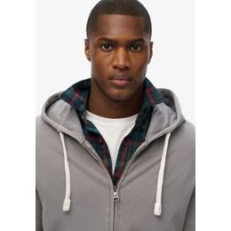 Superdry Herren Kapuzensweatjacke "CLASSIC ESSENTIAL ZIPHOOD", grau, Gr. S, unifarben, angeraute Sweatware, Obermaterial: 100% Baumwolle,