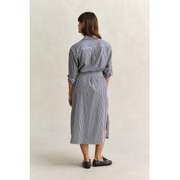 Gant Damen Hemdblusenkleid "CLASSIC POPLIN STRIPE", blau, Gr. 44, Web, Obermaterial: 100% Baumwolle, Kleider, mit Streifen, Tailleng&uuml;rtel, regular fit