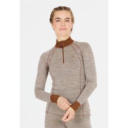 WHISTLER Damen Funktionsshirt "Candee", grau, Gr. 38, mehrfarbig, 45% Wolle, 45% Polyester, 10% Elasthan, Shirts, mit praktischem Rei&szlig;verschluss