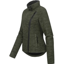 Ragwear Damen Strickfleecejacke "Saskie Melange", grau, Gr. S, Obermaterial: 56% Polyester, 44% Baumwolle; Innenfutter: 100% Polyester, Jacken, Grob