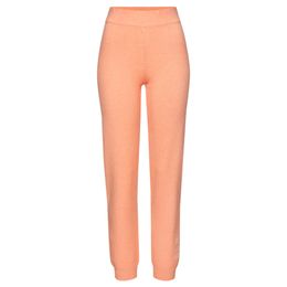 ELBSAND Damen Strickhose, Gr. 36, orange, Feinstrick, Obermaterial: 50% Viskose, 28% Polyester, 22% Nylon, meliert, unifarben, Hosen, aus