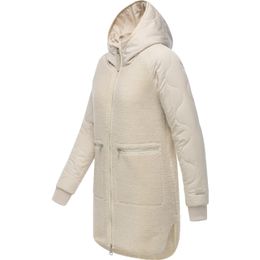 Ragwear Damen Fellimitatmantel "Longeddy"beige, Gr. M, Obermaterial 1: 100% Polyester; Obermaterial 2: 70% Polyester, 30% Nylon; Innenfutter: 100%