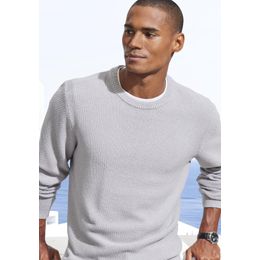 John Devin Herren Strickpullover, grau, Gr. S, unifarben, Strick, Obermaterial: 50% Baumwolle, 50% Polyacryl, Pullover, Pullover in modischer