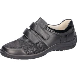 Waldl&auml;ufer WALDL&Auml;UFER Damen Klettschuh "HESNA-Soft", Gr. 8, schwarz, Lackleder, Nappaleder, Textil, Schuhe, Komfortschuh, Bequemschuh, Halbschuh in H-Weite, mit