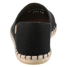 VERBENAS Damen Espadrille "Carmen Crochet-Lino Paris", Gr. 40, schwarz, Textil, Schuhe, Slipper, Sommerschuh, Strandschuh im H&auml;kel-Look