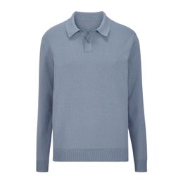 H.I.S. H.I.S Herren Strickpullover "bis Gr&ouml;&szlig;e 5XL"hellblau, Gr. S, Feinripp, Obermaterial: 60% Baumwolle, 40% Polyester, Pullover, mit Polokragen und