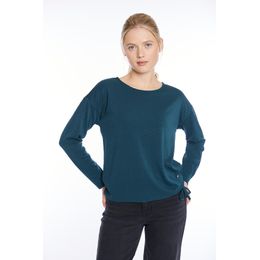 ZABAIONE Damen Langarmshirt "Do44natella"emerald, Gr. S, unifarben, Jersey, Obermaterial: 95% Polyester, 5% Elasthan, Shirts, aus Strukturware