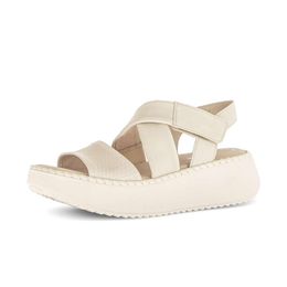 Gabor Damen Plateausandaletten "Plateau Sandale Glattleder", Gr. 40,5beige, Schuhe