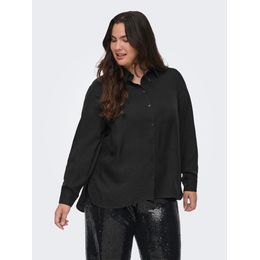 Only CARMAKOMA Damen Hemdbluse "CARBAY LS SHIRT WVN BF", schwarz, Gr. 44, unifarben, Web, Obermaterial: 100% Polyester, Blusen