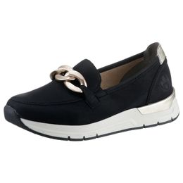 Rieker Damen Slip-On Sneaker, Gr. 37, gold, Nubuklederimitat, Schuhe, Slipper, Freizeitschuh mit herausnehmbarer Innensohle