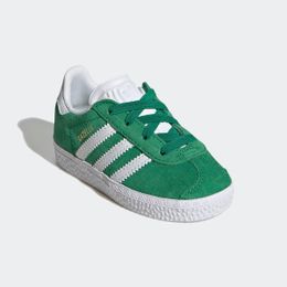 Kinder Sneaker "GAZELLE COMFORT CLOSURE ELASTIC LACES KIDS", adidas originals, Gr. 24, gr&uuml;n, Leder, Synthetik, Schuhe, f&uuml;r Kinder