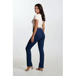 Freddy Damen Jeansjeggings "NOW CORE MEDIUM FLARE full lenght"dunkelblau, blau seams, Gr. XL, Denim/Jeans, Obermaterial: 82% Viskose, 18% Elasthan,