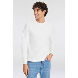 Replay Herren Longsleeve, wei&szlig;, Gr. XL, unifarben, Strick, Obermaterial: 100% Baumwolle, Shirts, Regular Fit, Rundhalsform