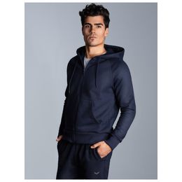 TRIGEMA Herren Sweatjacke "TRIGEMA Sweatjacke mit Kapuze", blau, Basic, Gr. M, 70% Baumwolle, 30% Polyester, Sweatjacken