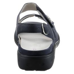 Waldl&auml;ufer WALDL&Auml;UFER Damen Riemchensandale "Kara-Soft", Gr. 4,5, blau, Nubukleder, Textil, Schuhe, Sommerschuh, Sandalette, Keilabsatz, mit Klettverschl&uuml;sse,