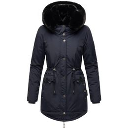 Navahoo Damen Wintermantel "Sweety Deluxe", blau, Gr. S, Obermaterial: 60% Baumwolle, 40% Nylon. Futter: 100% Polyester. Wattierung: 100% Polyester.