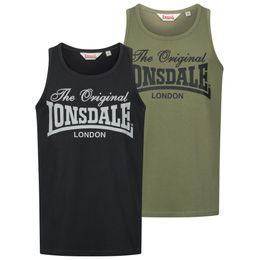 Lonsdale Herren Tanktop "MOSTON"olive, schwarz, Gr. S, Obermaterial: 100% Baumwolle, Tops