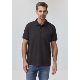 Street One MEN Herren Poloshirtbasic schwarz, Gr. L, unifarben, Web, 95% Baumwolle, 5% Elasthan, Shirts, aus Baumwolle mit Stretchante