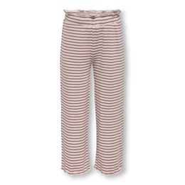 KIDS Only M&auml;dchen Jerseyhose "KMGMAUDE LIFE STRIPE WIDE PANT JRS NOOS"oatmeal stripes:rose braun, Gr. 110, Jersey, Obermaterial: 66% Polyester, 30%