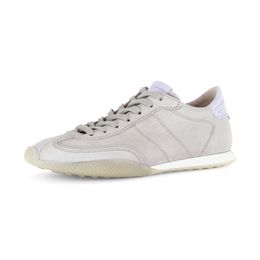 Gabor Damen Sneaker, Gr. 43hellgrau, flieder, Ziegenveloursleder, unifarben mit Farbeinsatz, Schuhe, Freizeitschuh, Halbschuh, Schn&uuml;rschuh mit