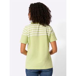 Casual Looks Damen Sweatshirt, gr&uuml;n, Gr. 38, gemustert, gestreift, mehrfarbig, 50% Baumwolle, 50% Polyester, Sweatshirts