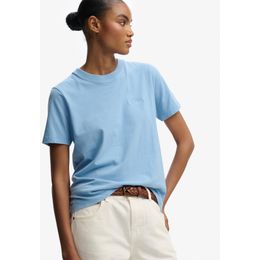 Superdry Damen T-Shirt "Essential Logo Emb Tee"blaubell, Gr. M, unifarben, Single Jersey, Obermaterial: 100% Baumwolle, Shirts, aus Baumwolle,