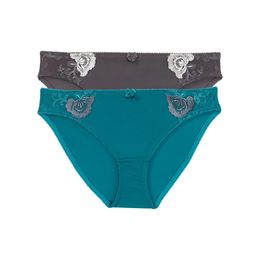bonprix Damen Slip, Gr. 36, blau, Obermaterial: 80% Polyamid, 20% Elasthan. Futter: 83% Polyamid, 17% Elasthan, Unterhosen, klassischer Stil, bequeme