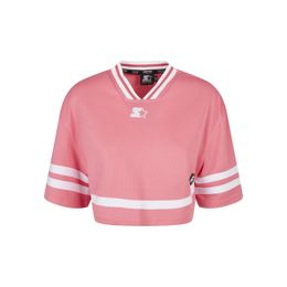 Damen Kurzarmshirt "Starter Black Label Damen Ladies Starter Cropped Mesh Jersey"pinkgrapefruit, wei&szlig;, Gr. M, STARTER Black Label, unifarben, 100%