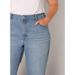 Damen Weite Jeans, blau, Gr. 46, Base Level Curvy, unifarben, Denim/Jeans, Obermaterial: 98% Baumwolle, 2% Elasthan, Jeans, in gro&szlig;en Gr&ouml;&szlig;en
